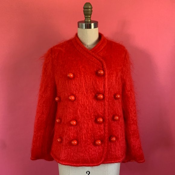 Chris Benz | Jackets & Coats | Rare Chris Benz Bright Orange Fuzzy ...